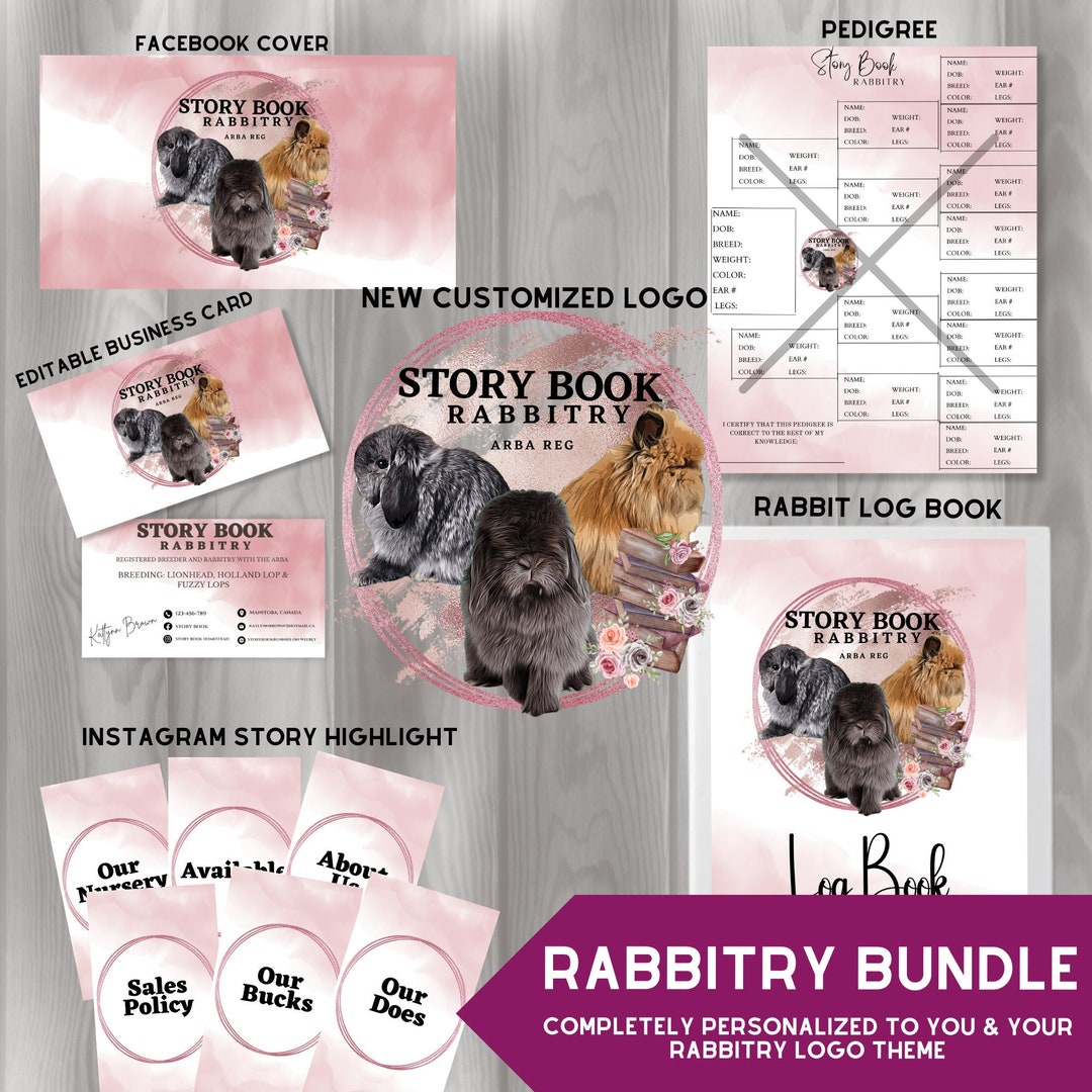 Custom Rabbitry Branding Bundle, Rabbitry Bundle, Rabbitry Logo, Rabbit ...