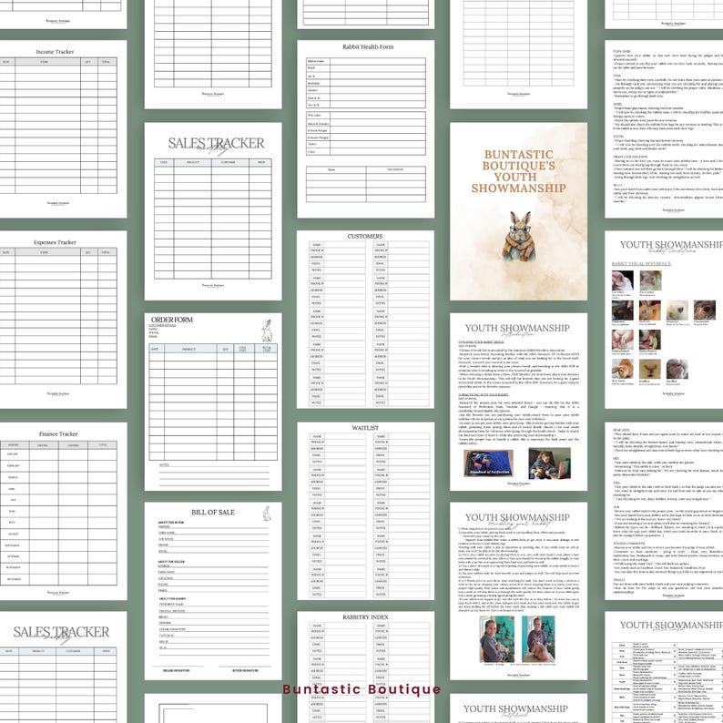 Youth Rabbit Showmanship Log Book & Tutorial (PDF Printable) - Etsy