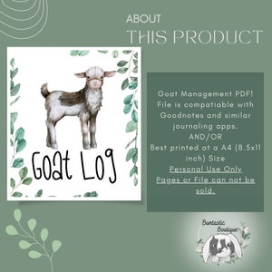 Goat Logbook, Goat Journal, Goat Keeper, Goat, Farm Log, Milk Log ...