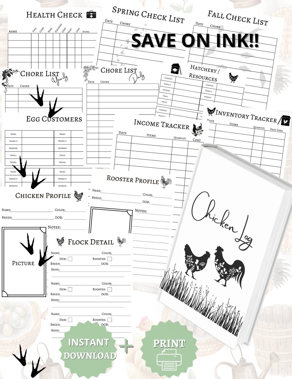 Chicken Logbook Chicken Journal Chicken Keeper Chicken - Etsy