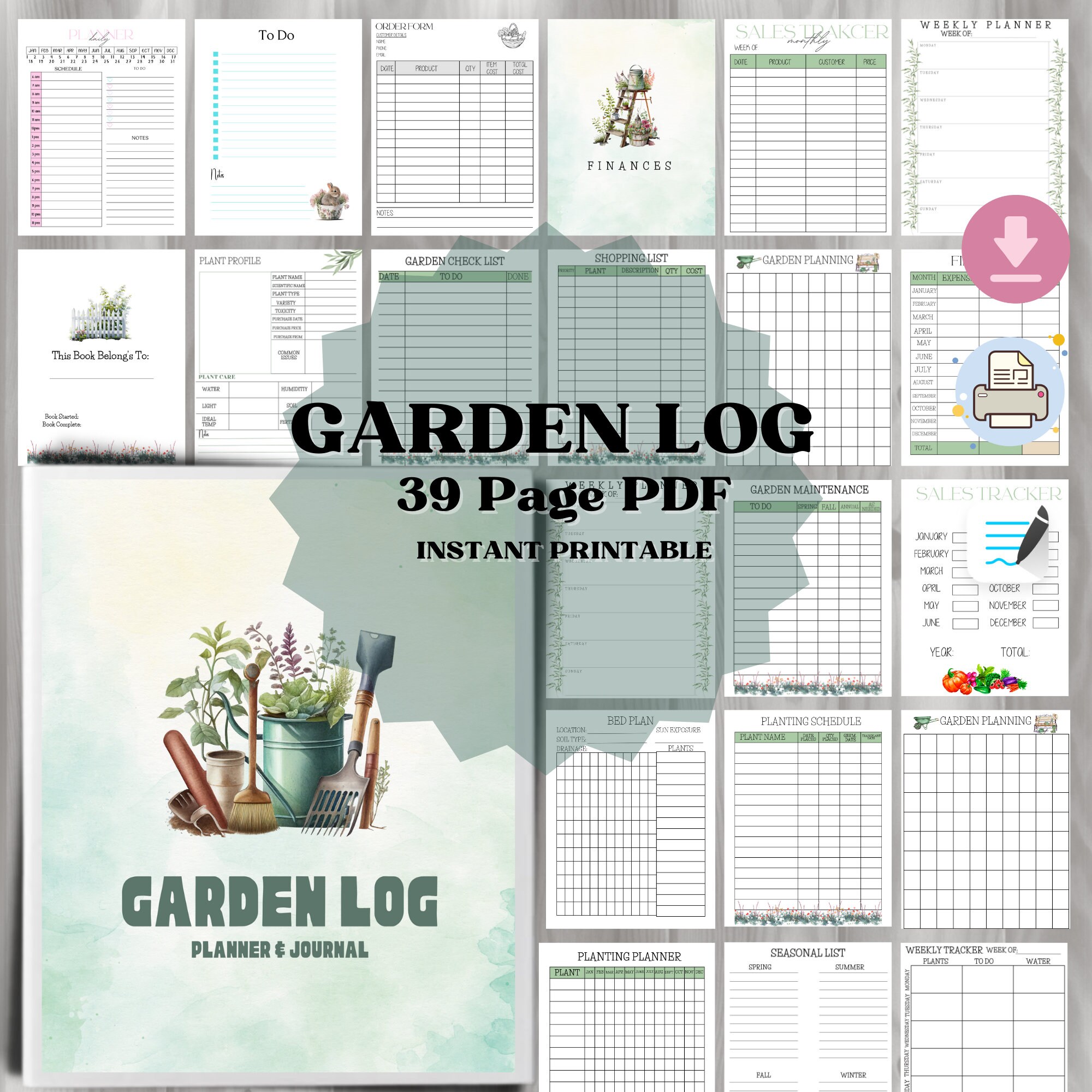 Garden Log, Garden Journal, Garden Planner, Canning Inventory, Seeding ...