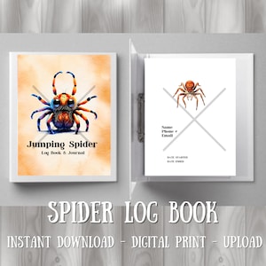 Spider Journal - 20 Pg Logbook, Jumping Spider Tracker, Spider Feed ...