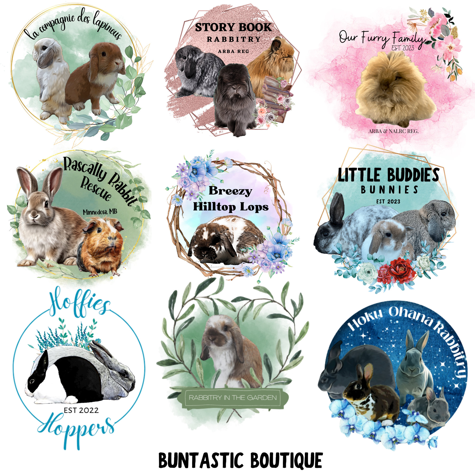 Custom Rabbitry Logo, Rabbitry Logo, Rabbit Breeder, Farm Logo, Rabbit ...