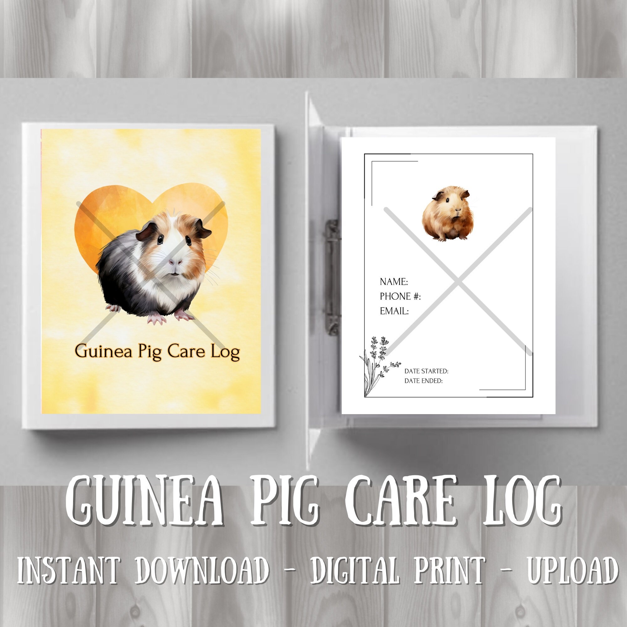 Guinea Pig Log Book, Guinea Pig Care Log, Guinea Pig Owners, Guinea Pig ...