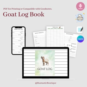 Goat Logbook, Goat Journal, Goat Keeper, Goat, Farm Log, Milk Log ...