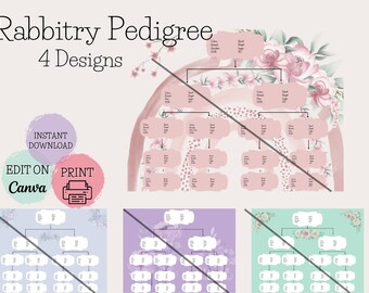Rabbit Pedigree Template - Etsy