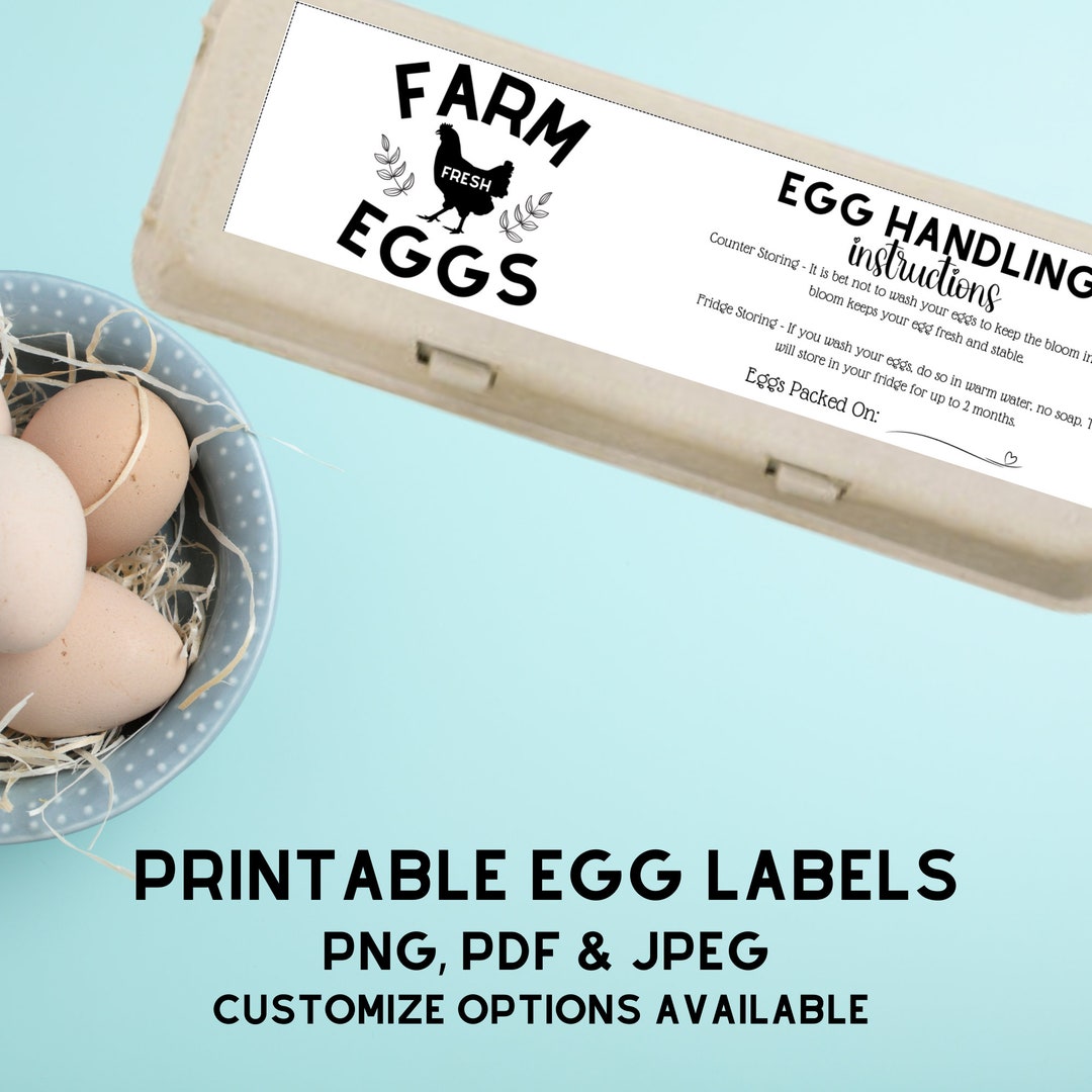 Egg Carton Label Printable Egg Label Chickens Hatching - Etsy