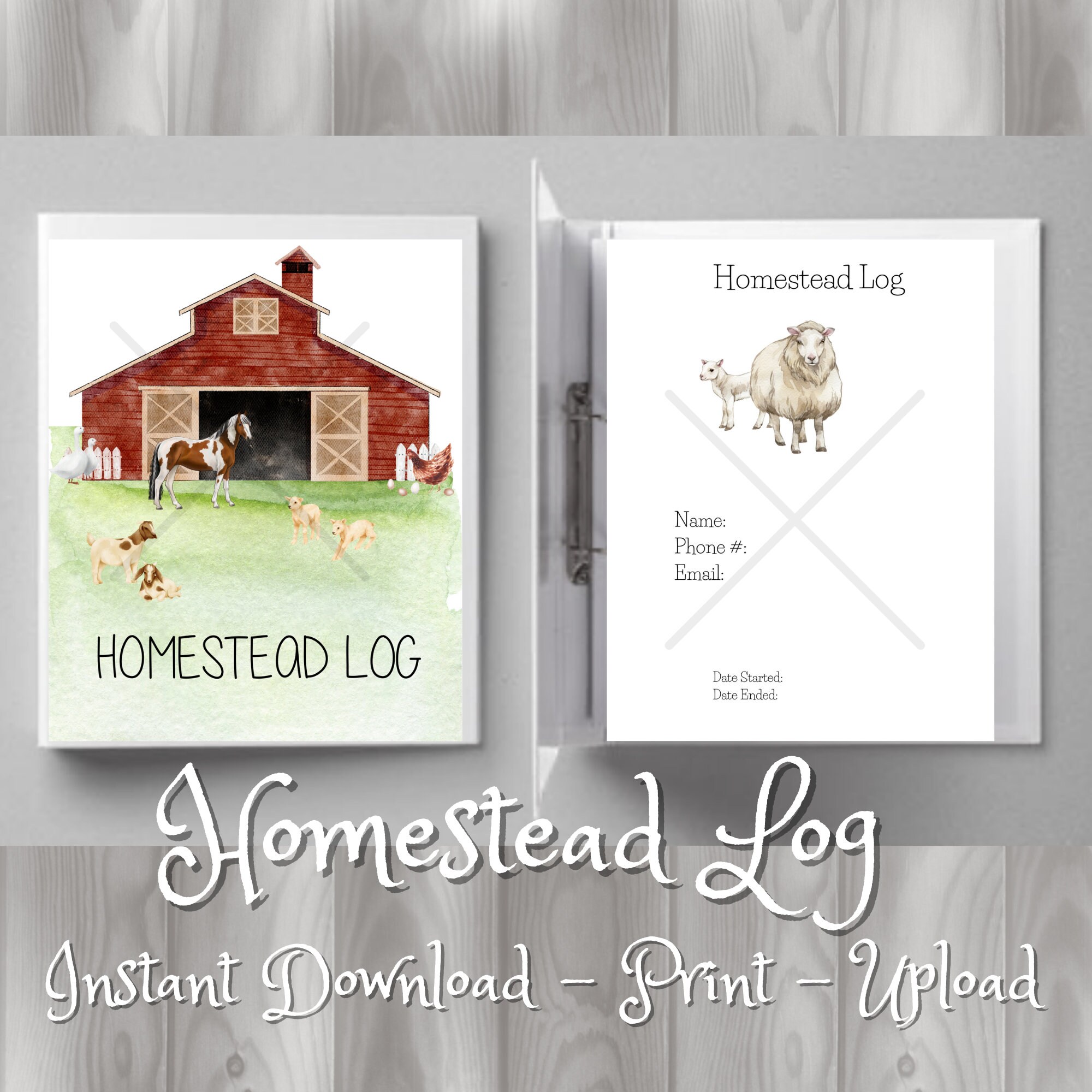 Homestead Log Livestock Log Homestead Management Farm Log - Etsy