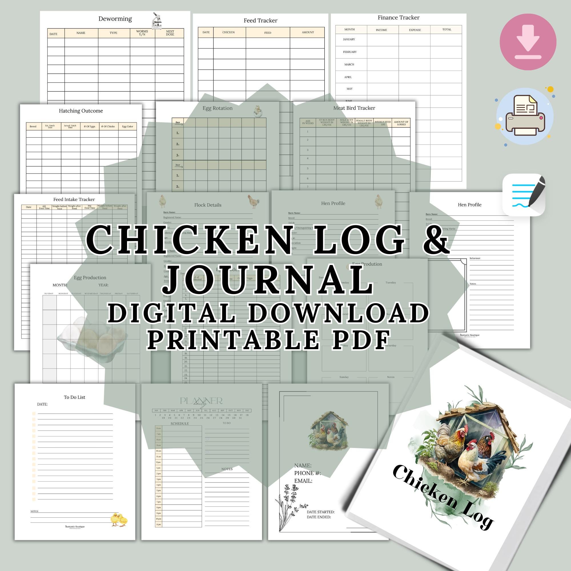 Chicken Keeper Log Book: Coop, Hatchery, & Egg Tracker (digital ...