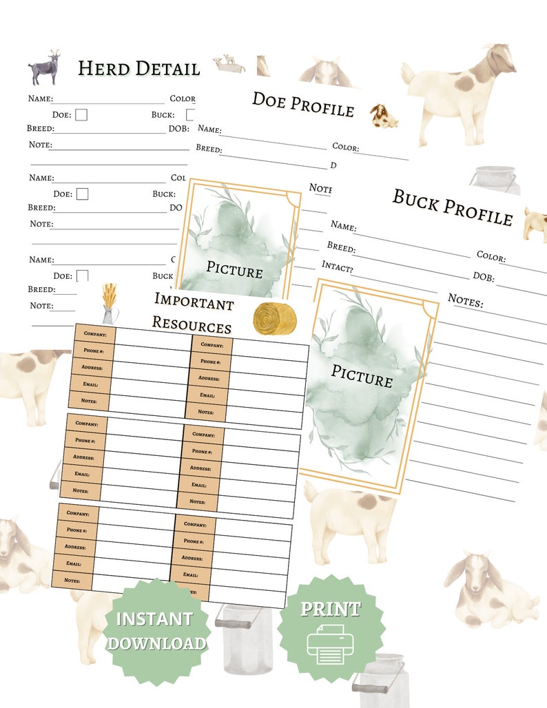 Goat Logbook Goat Journal Goat Keeper Goat Farm Log Milk - Etsy