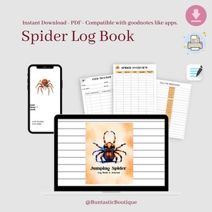 Spider Journal - 20 Pg Logbook, Jumping Spider Tracker, Spider Feed ...