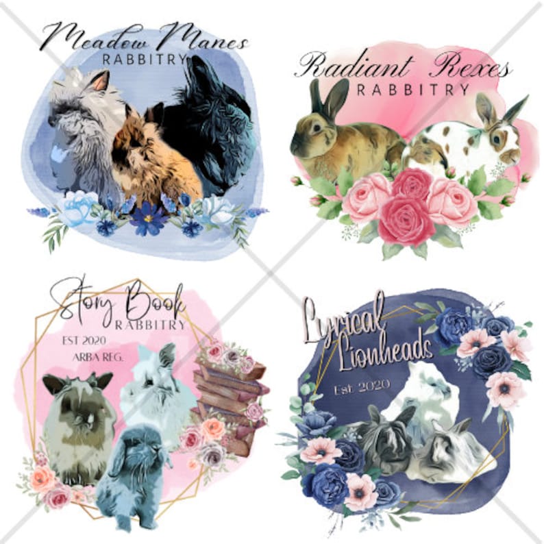 Rabbitry Logos Your Photo Logos Watercolor Logos Farm - Etsy