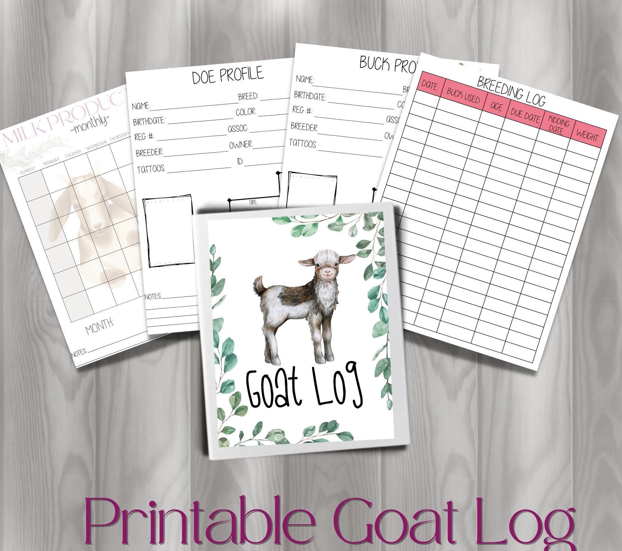 Goat Logbook Goat Journal Goat Keeper Goat Farm Log Milk - Etsy