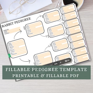 Rabbit Pedigree Template, Fillable Pedigree, Rabbit Pedigree, Rabbitry ...