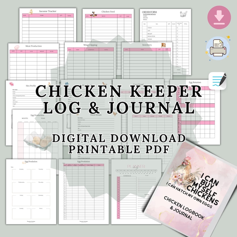 Chicken Log Book: Incubation & Hatchery Tracker (PDF Download) - Etsy
