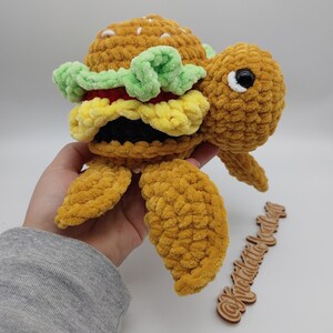 Burger Turtle, Cheeseburger Turtle, Crochet Turtle, Turtle Plushie ...