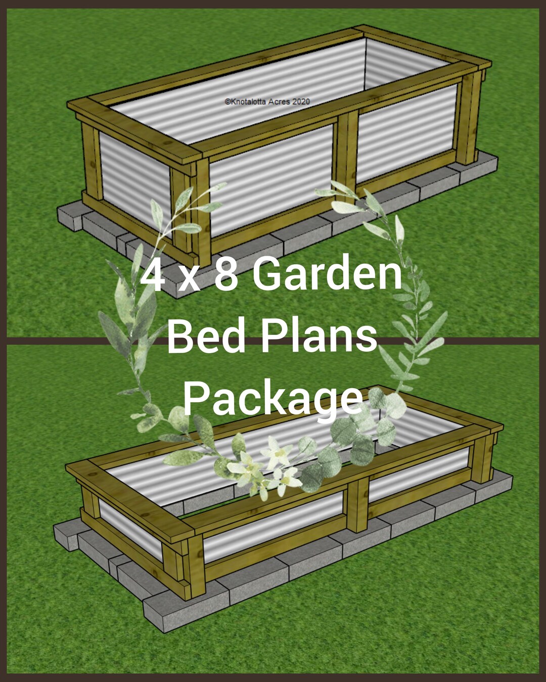 DIY Steel Raised Garden Bed Plans: 4x8 Planter (PDF Plans), DIY Steel ...