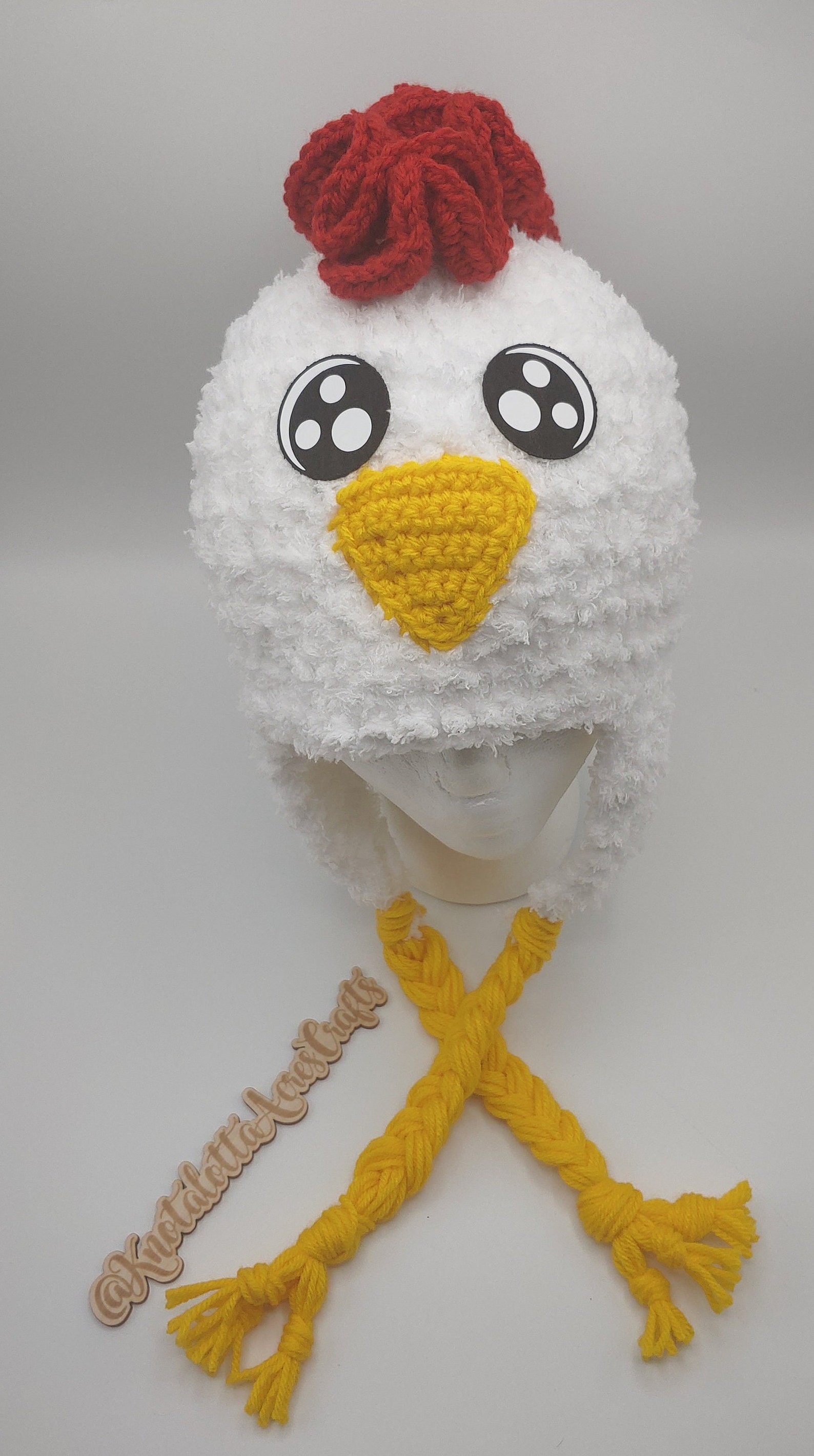 Crochet Fuzzy Chicken Beanie-halloween Chicken - Etsy