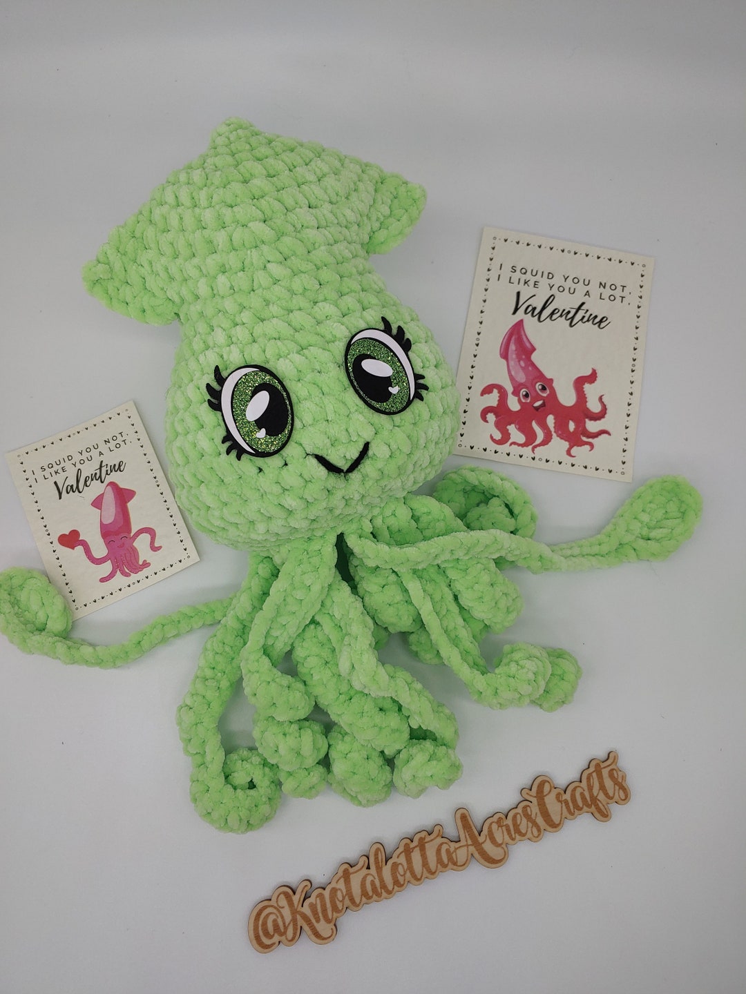 Valentine Squid, Kawaii Squid, Squid Plushie, Squid Gift, Squid Plush ...