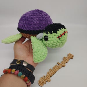 Crochet Frankenstein Turtle Plush: Halloween Monster Toy - Etsy