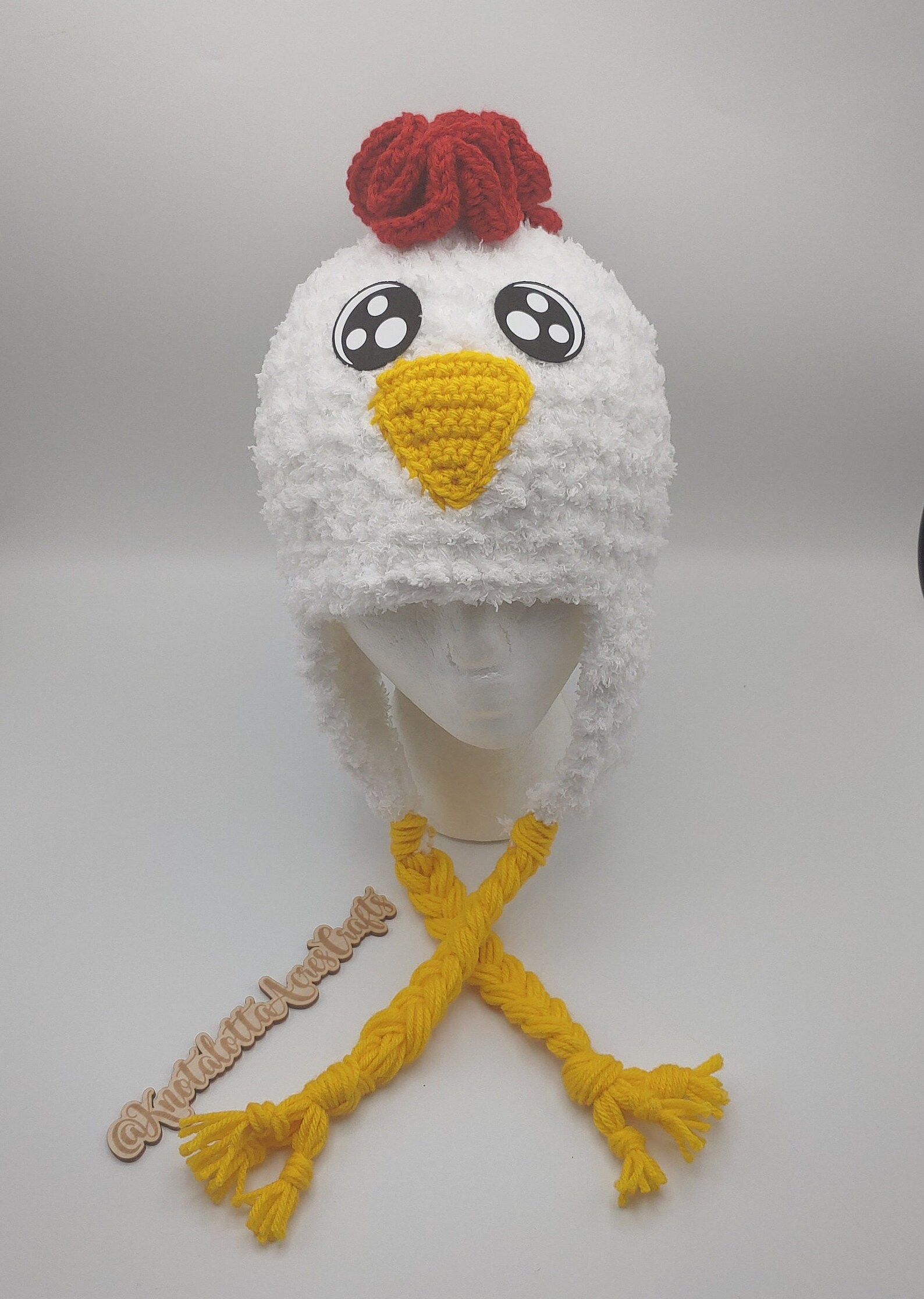 Crochet Fuzzy Chicken Beanie-halloween Chicken - Etsy