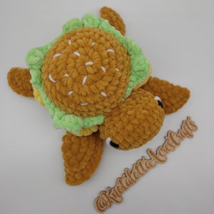 Burger Turtle, Cheeseburger Turtle, Crochet Turtle, Turtle Plushie ...