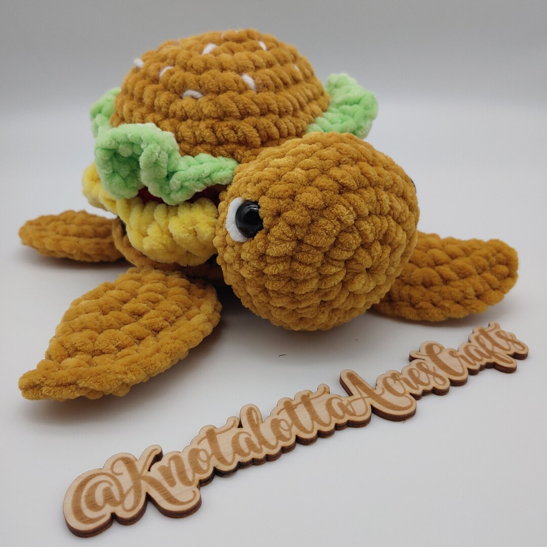 Burger Turtle, Cheeseburger Turtle, Crochet Turtle, Turtle Plushie ...