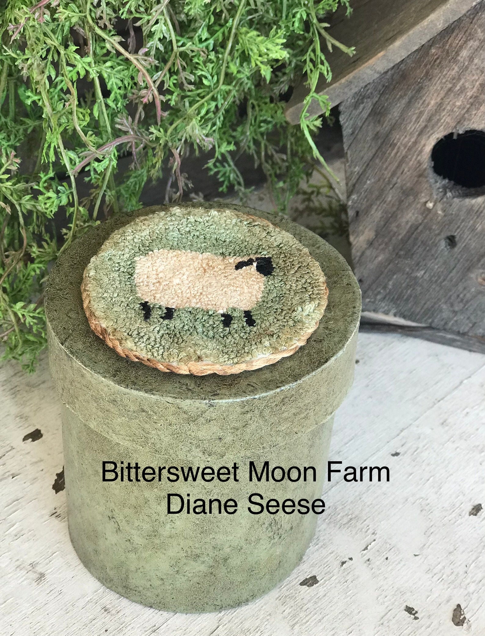 Primitive Punchneedle Sheep Spring Box - Etsy