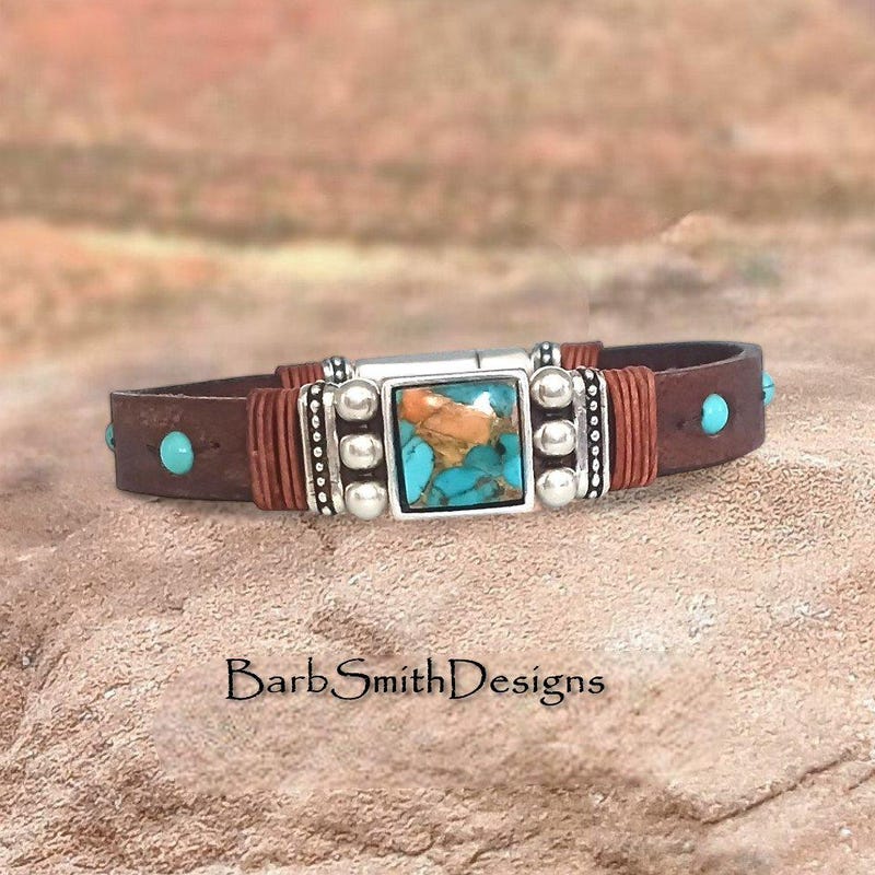 Turquoise and Spiny Bracelet - Etsy