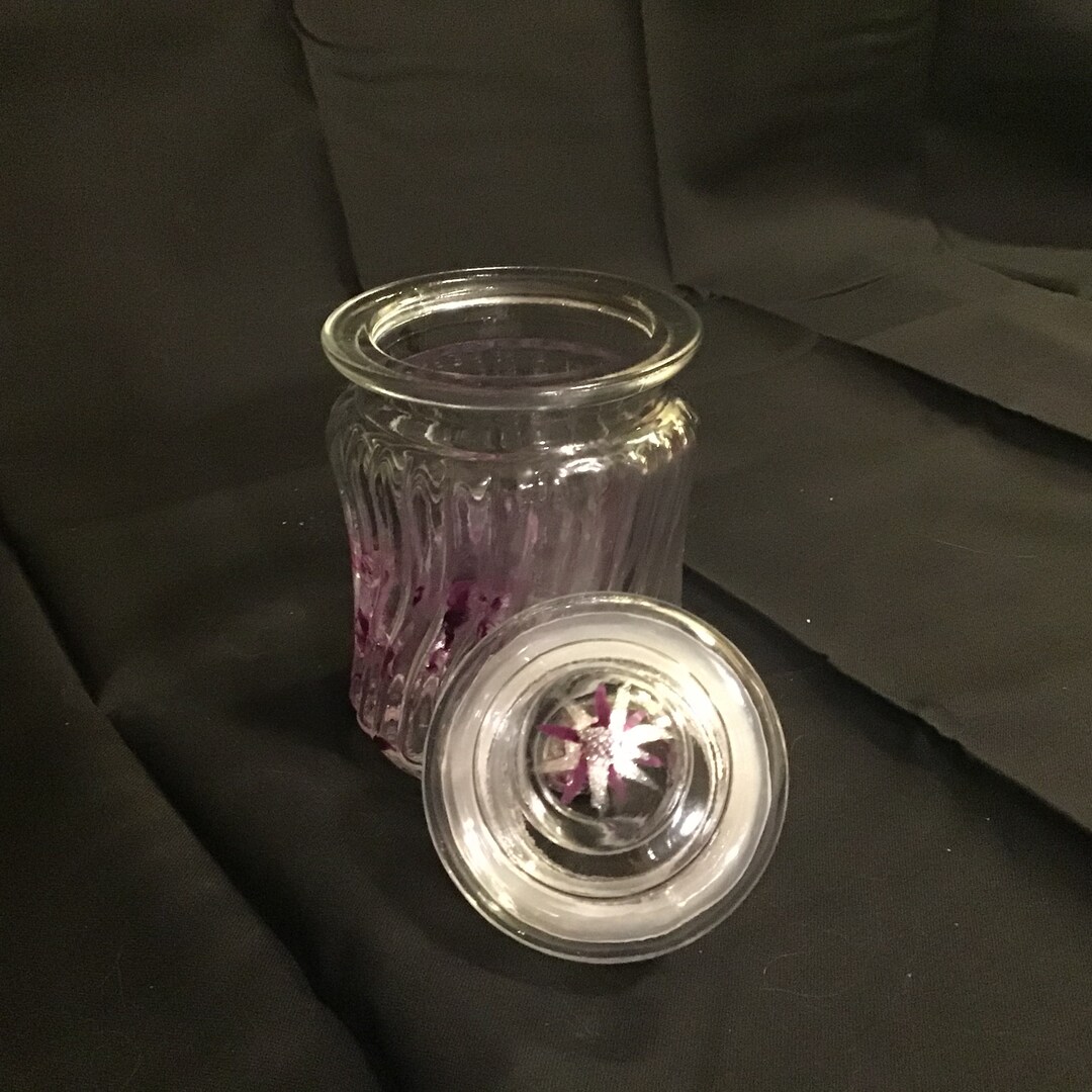 Marbled Jar, Purple and Lavender Marbled Jar, Spice Jar, Bathroom Decor ...