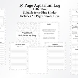 Fish Maintenance Log, Aquarium Maintenance Log, Fish Care Book ...