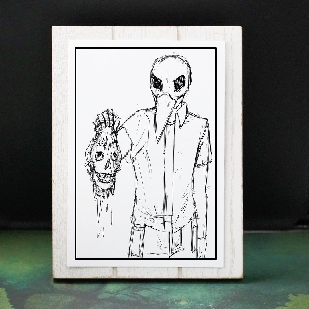 5x7 Cardstock Sketch Card Print Horror Creature Monster Zombie ...