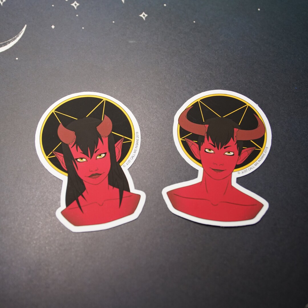 Spooky Demon Character Stickers for Laptop, Creepy Journals and Goth ...