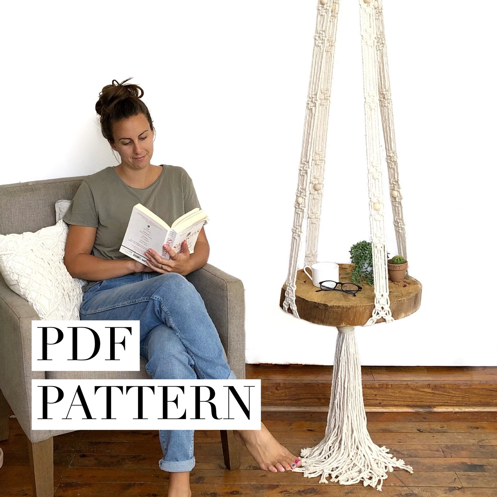 Macrame Pattern Hanging Table || Beginner - Intermediate || DIY Macrame ...