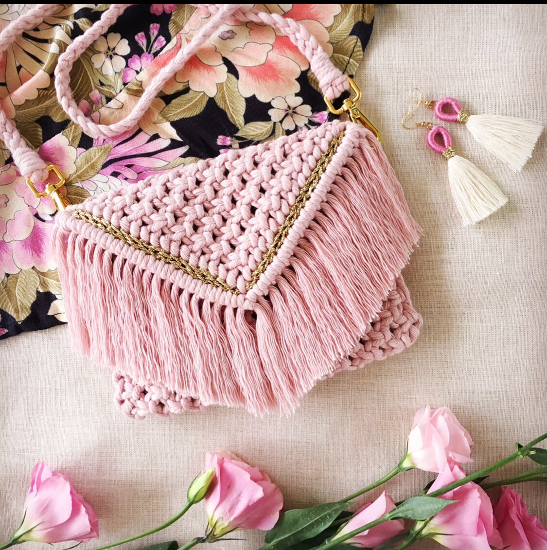 Macrame Clutch Pattern/tutorial + Straps and Weaving Detail, Macrame ...