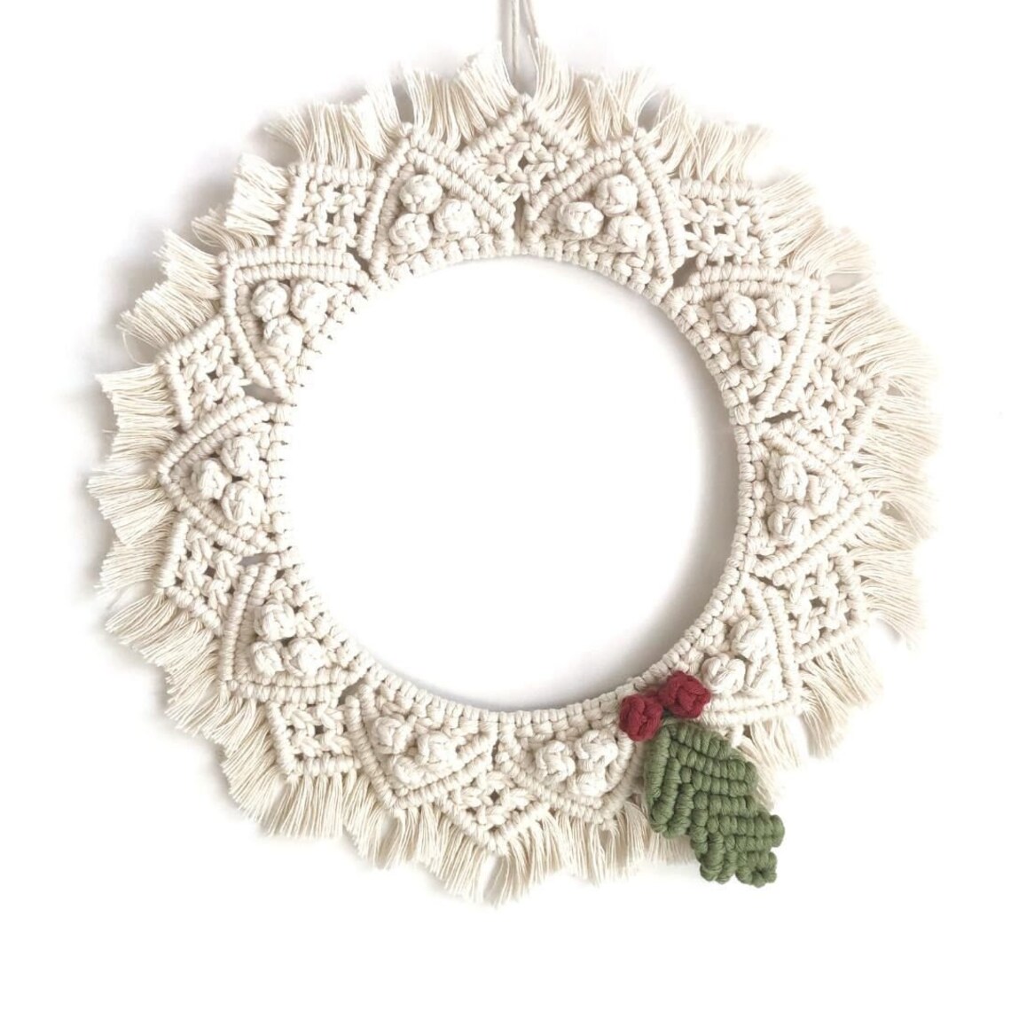 Christmas Wreath Macrame Pattern || DIY Macrame Manual, Macrame ...