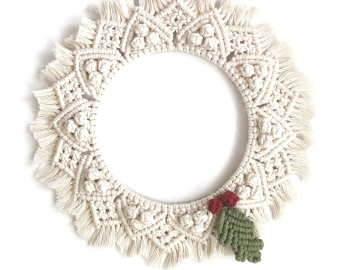Christmas Wreath Macrame Pattern || DIY Macrame Manual, Macrame Instructions, Tutorial - Etsy