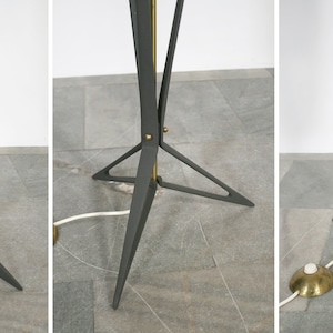 Vintage Novoplast Fibreglass Cocoon Floor Lamp Cast Iron Retro Mid ...