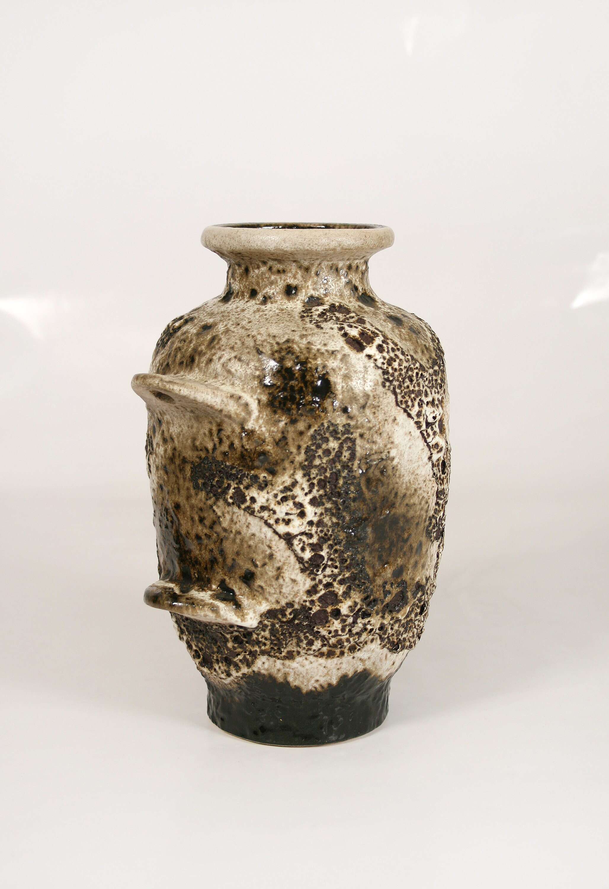 Vintage Dümler & Breiden Textured Coffee Brown Foaming Ceramic Fat Lava ...