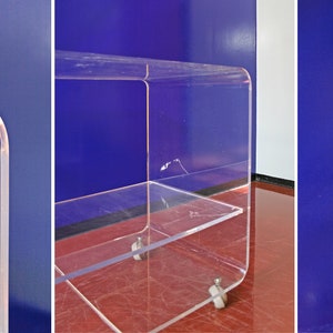 Vintage Michel Dumas for Roche Bobois Style Lucite Side Plexiglass Console Table Space Age ...