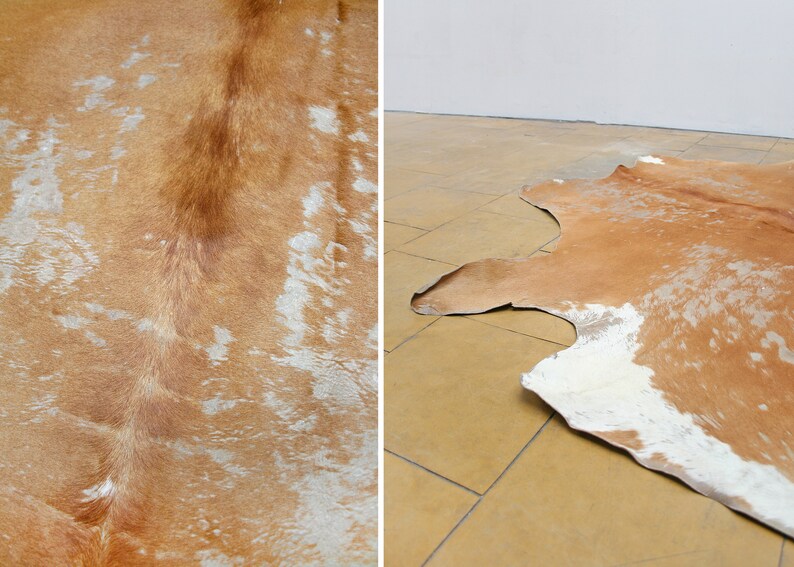 Large Vintage Tan Argentine Cow Hide Brown White Rusty Tanned - Etsy