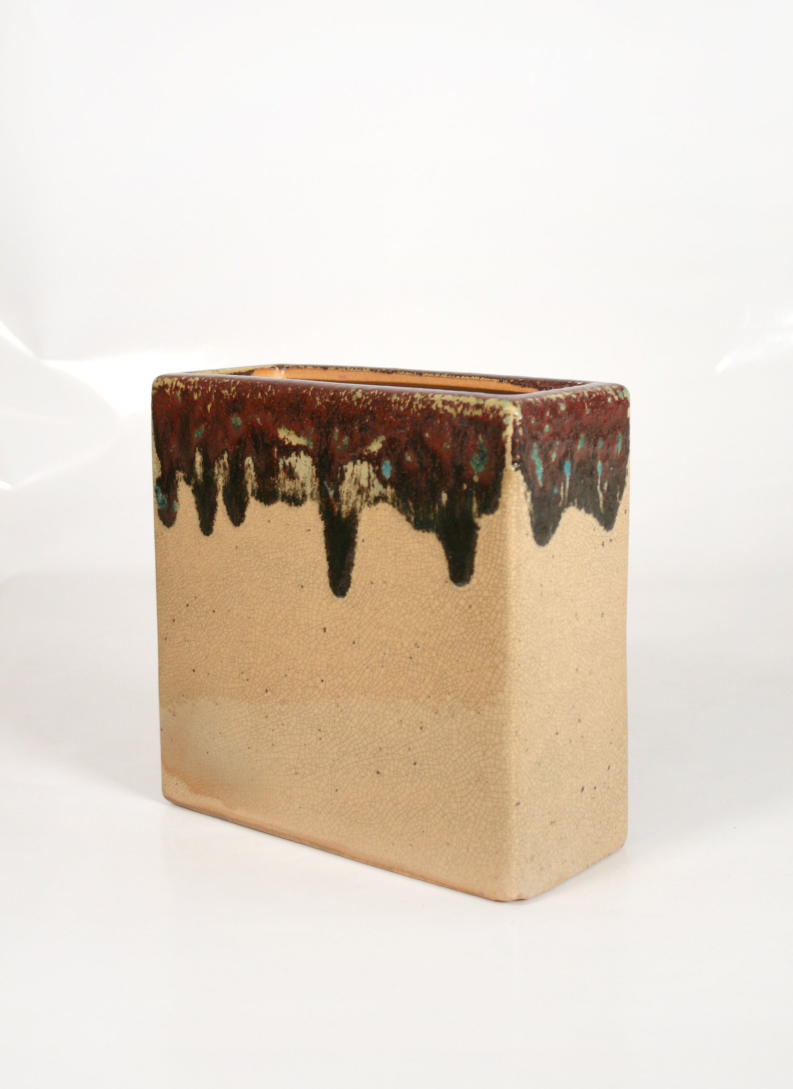 Vintage Rectangular Modernist Fat Lava Ceramic Vase Skin Tone | Etsy