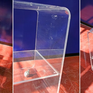 Vintage Michel Dumas for Roche Bobois Style Lucite Side Plexiglass Console Table Space Age ...