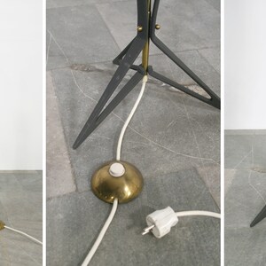 Vintage Novoplast Fibreglass Cocoon Floor Lamp Cast Iron Retro Mid ...