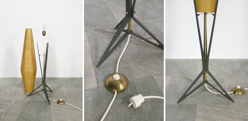 Vintage Novoplast Fibreglass Cocoon Floor Lamp Cast Iron Retro - Etsy