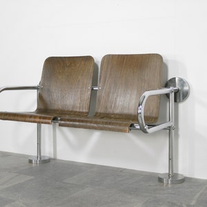 Vintage Modernist Tubular Two-seater Bench Bauhaus Chair Chrome Decor ...