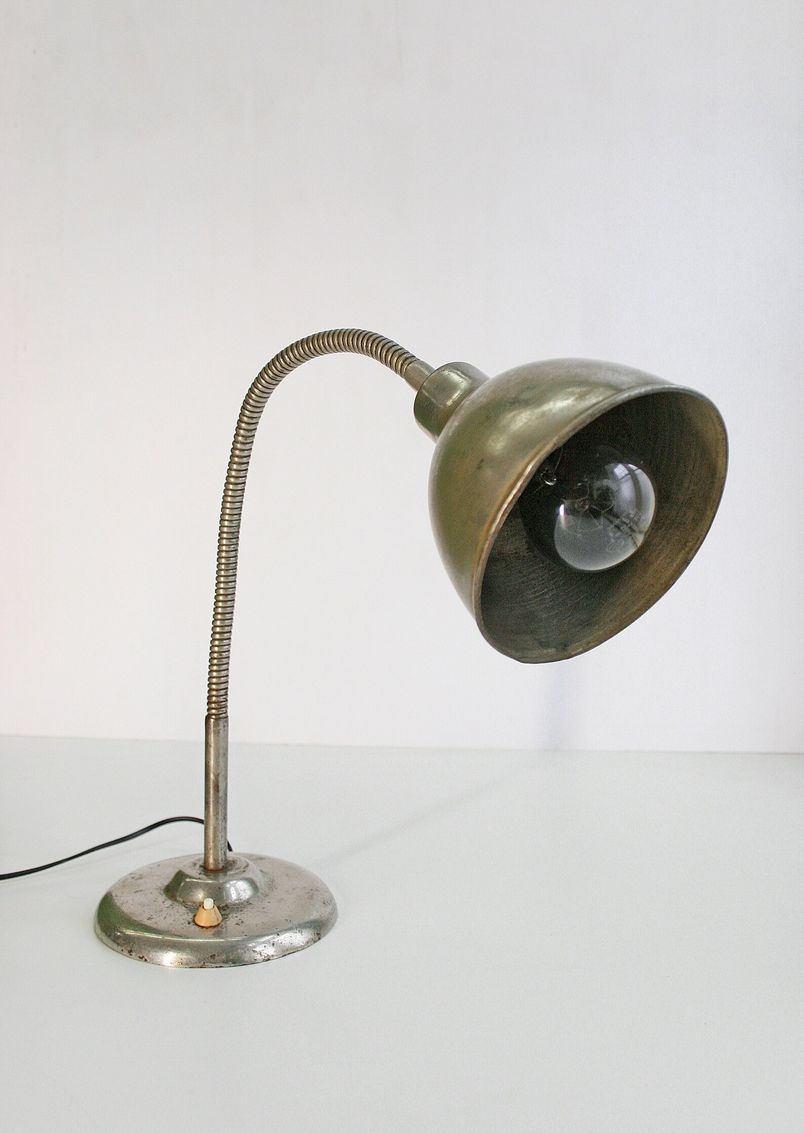 Vintage Nickel Funnel Gooseneck Adjustable Desk Lamp Table - Etsy