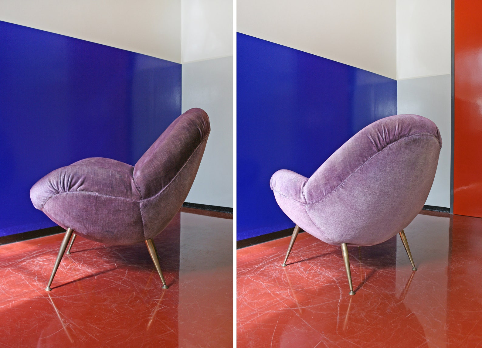 Purple Vintage Organic Egg Lounge Chair Fritz Neth Correcta West ...