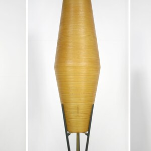 Vintage Novoplast Fibreglass Cocoon Floor Lamp Cast Iron Retro Mid ...