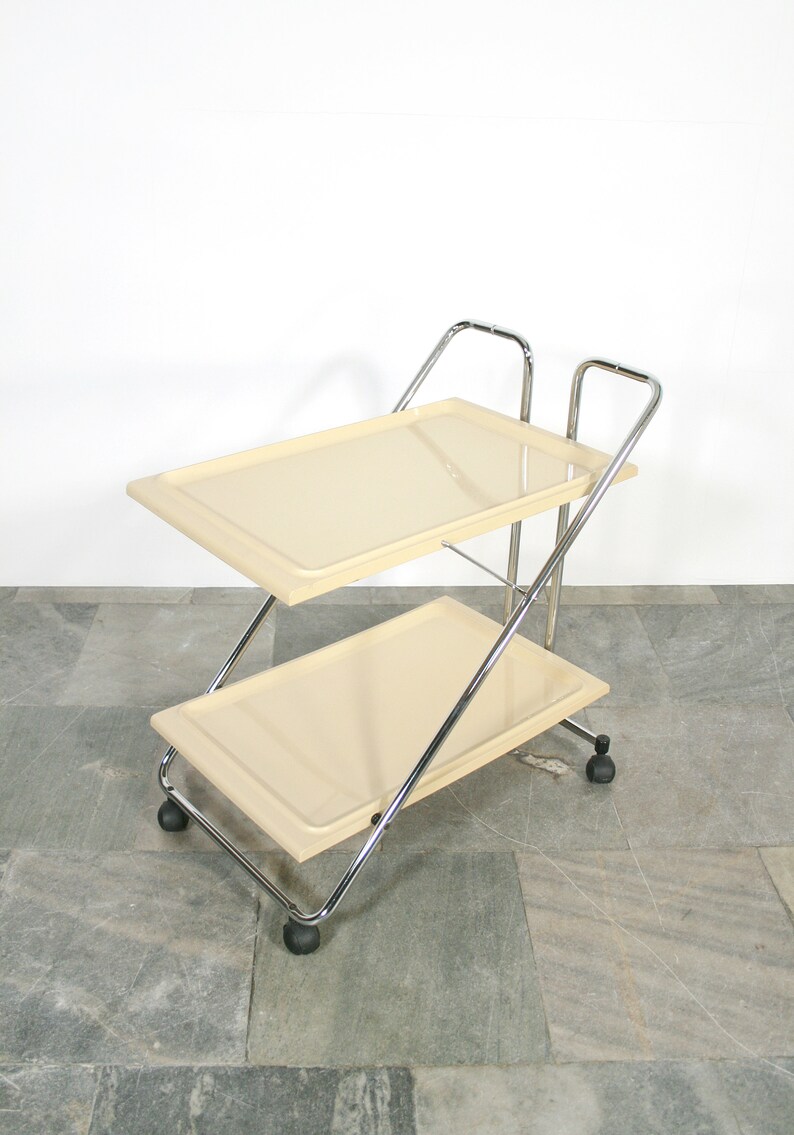 Vintage Creamy Beige Foldable Minibar Side End Table - Etsy